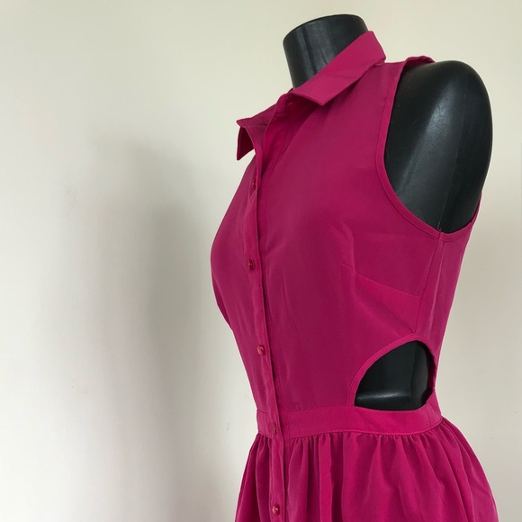 one clothing | Dresses | Fuchsia Dress With Cutouts | Poshmark